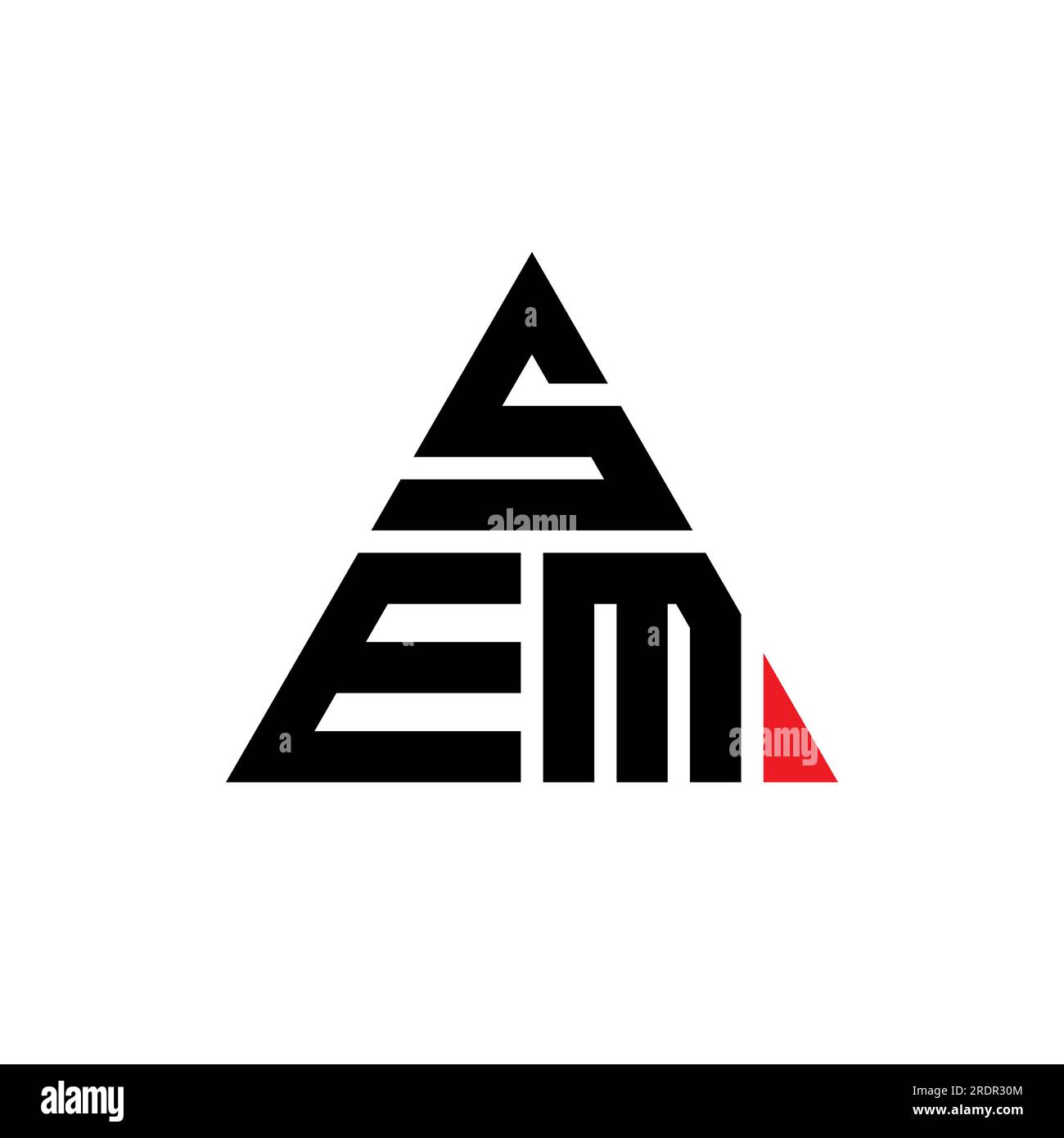 SEM triangle letter logo design with triangle shape. SEM triangle logo ...