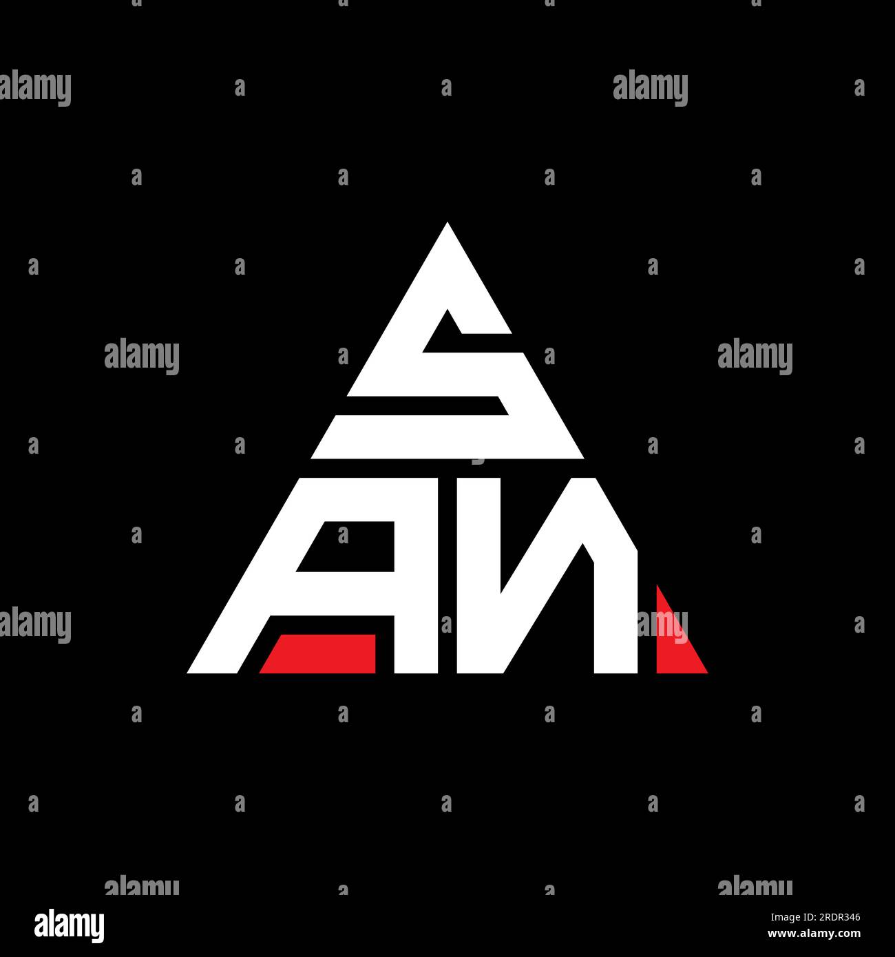 SAN triangle letter logo design with triangle shape. SAN triangle logo ...