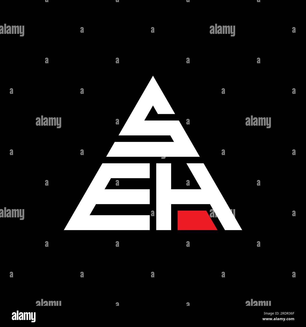 SEH triangle letter logo design with triangle shape. SEH triangle logo ...