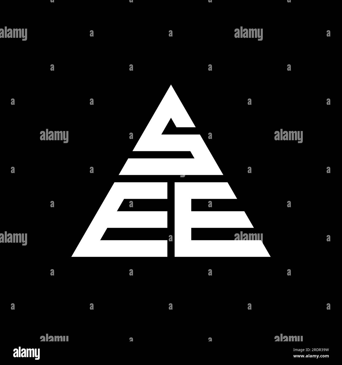 SEE triangle letter logo design with triangle shape. SEE triangle logo ...