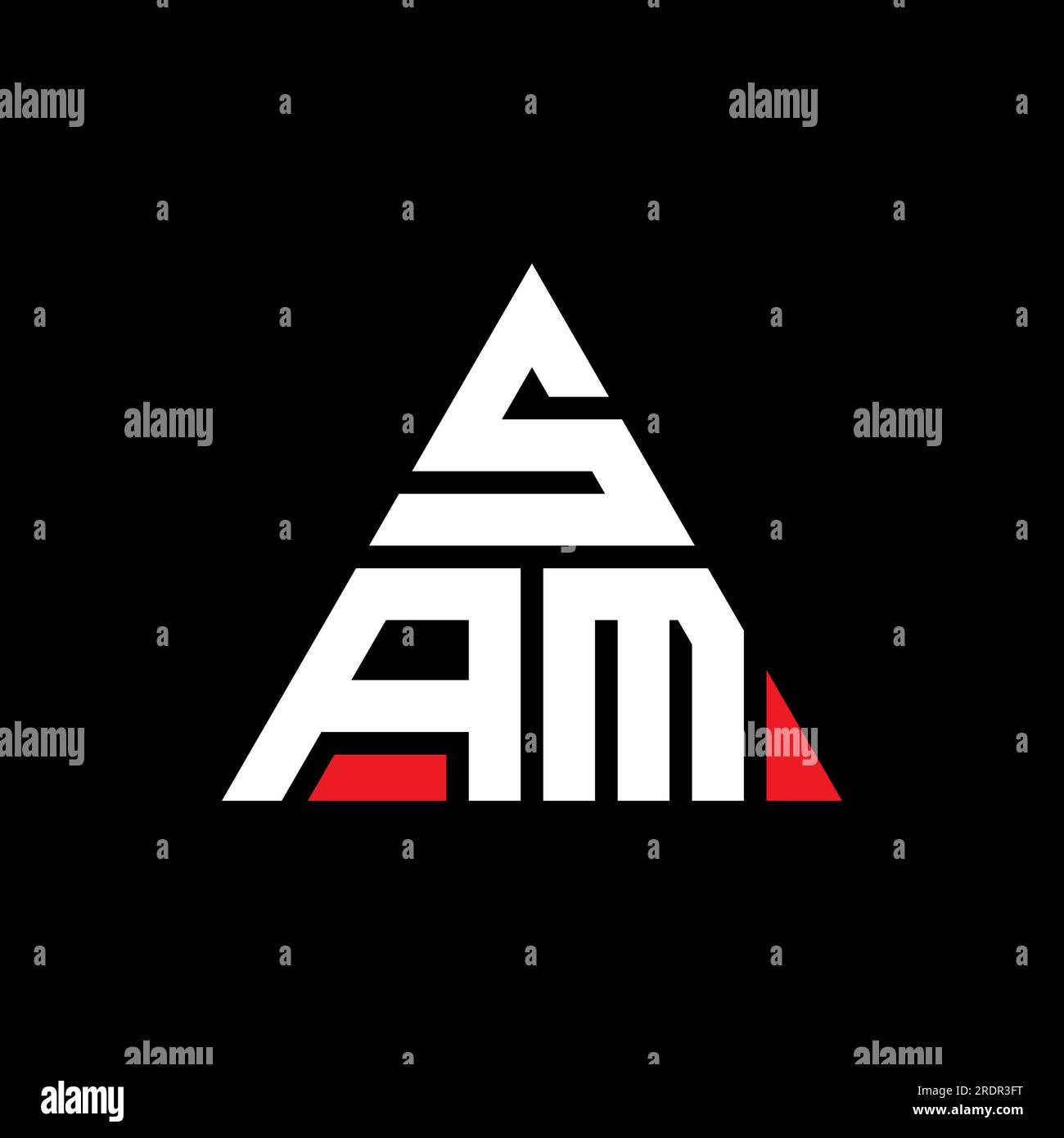 SAM triangle letter logo design with triangle shape. SAM triangle logo ...