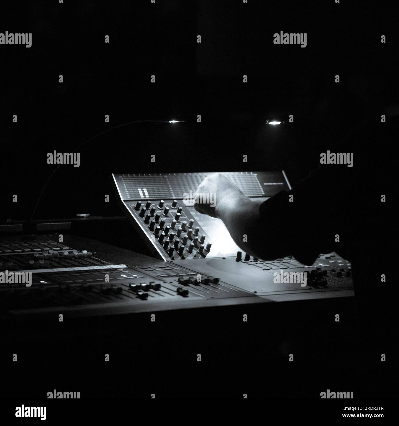 Black and white mixing Desk at Concert Stock Photo - Alamy