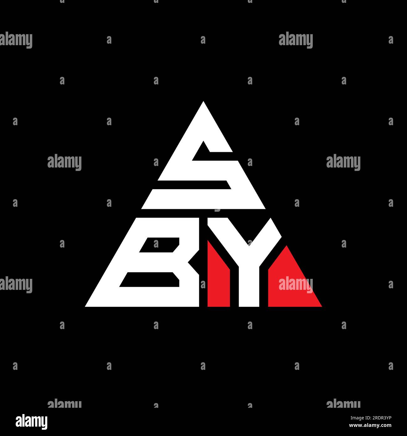 SBY triangle letter logo design with triangle shape. SBY triangle logo ...