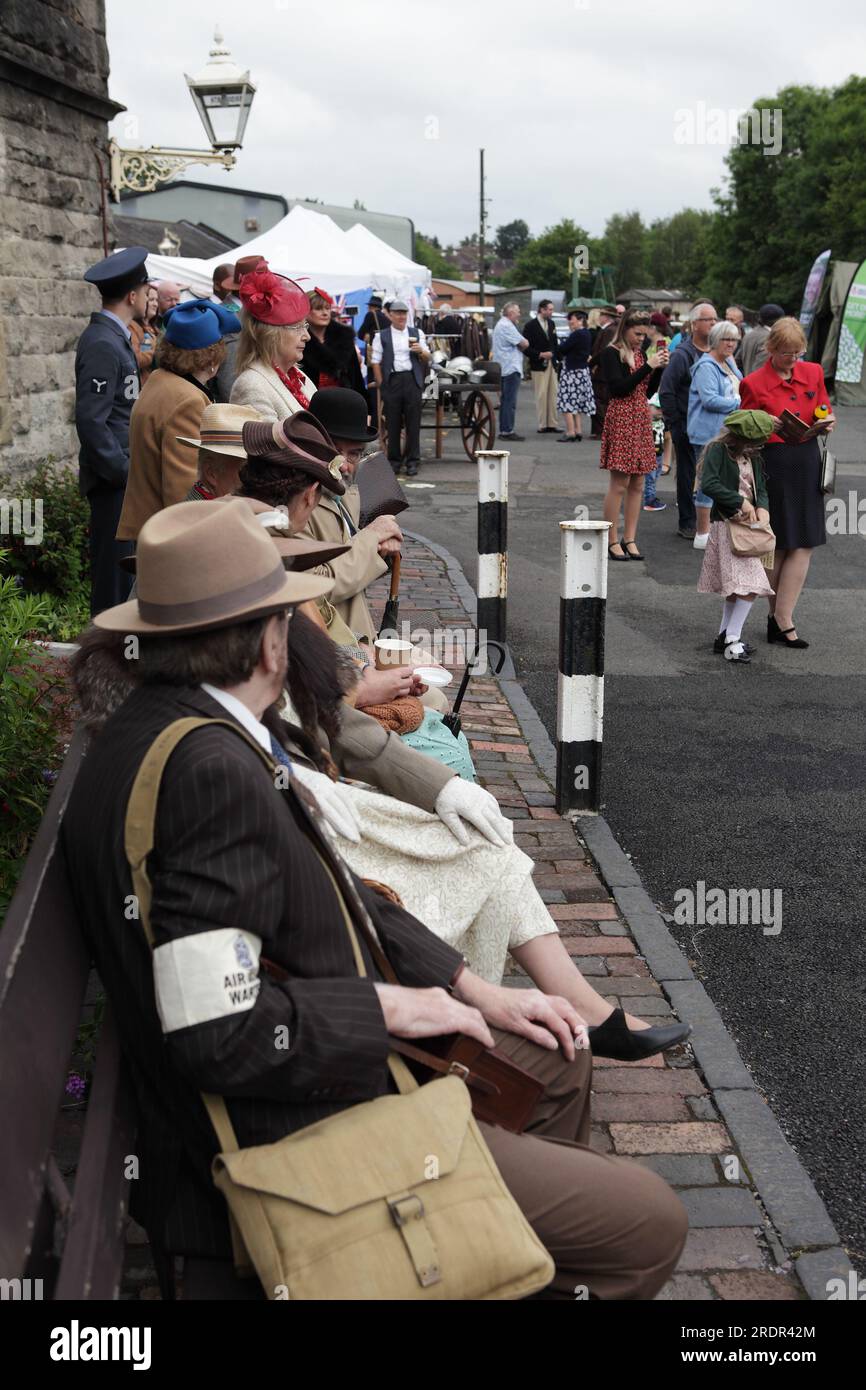 Visitors, some dressed in 1940s attire, enjoying the day out at Severn ...