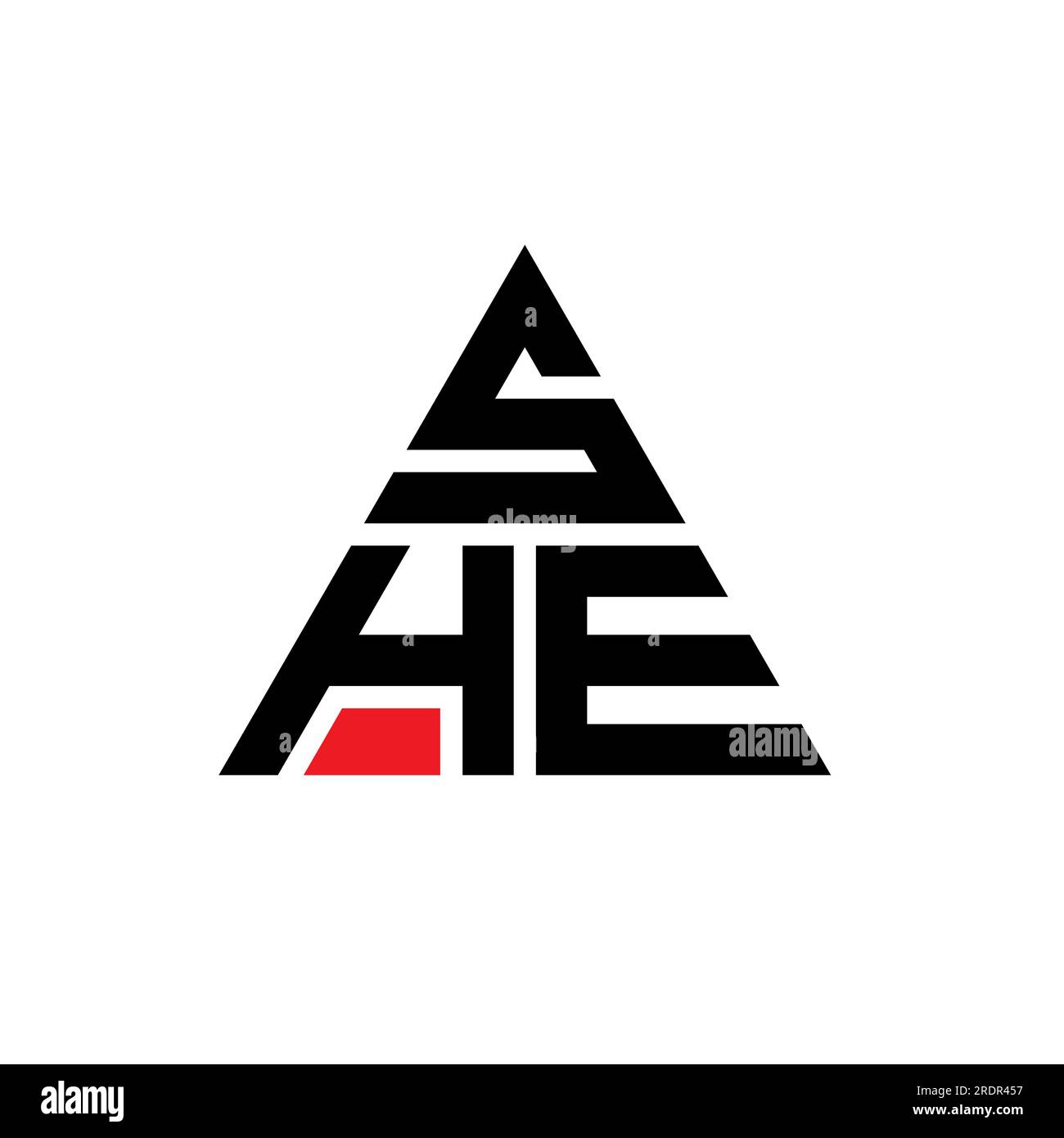 SHE triangle letter logo design with triangle shape. SHE triangle logo ...