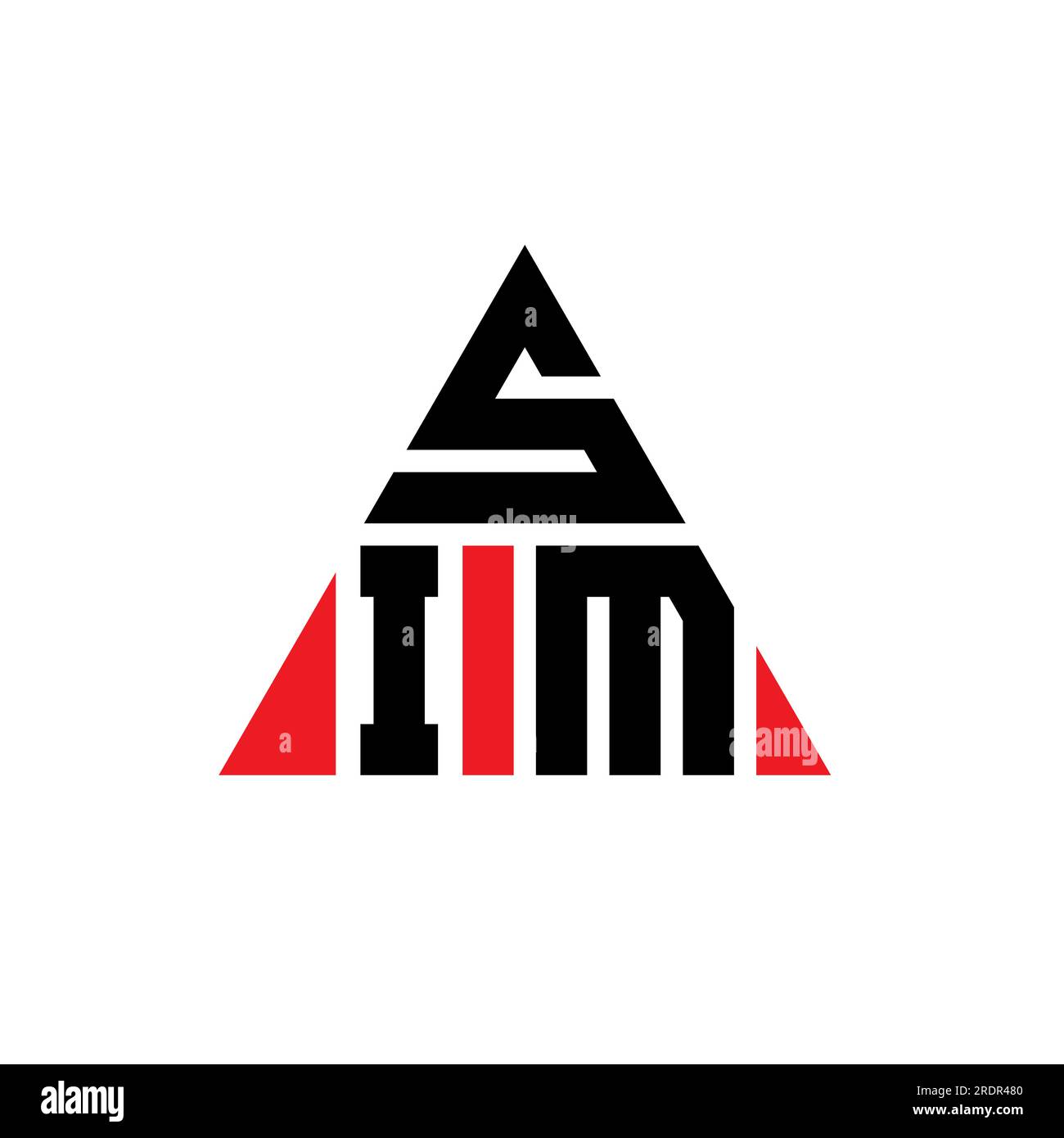 SIM triangle letter logo design with triangle shape. SIM triangle logo ...