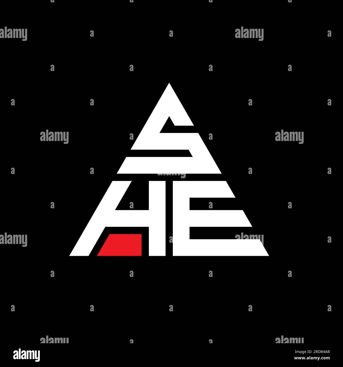 SHE triangle letter logo design with triangle shape. SHE triangle logo ...