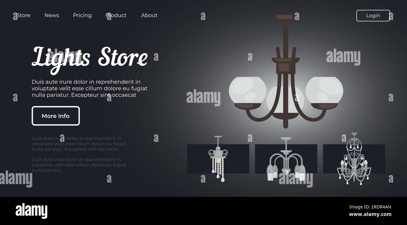 Store with lights, lamps and chandeliers assortment. Choosing ...