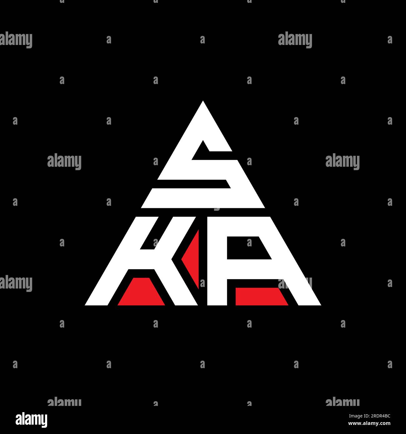 SKA triangle letter logo design with triangle shape. SKA triangle logo ...