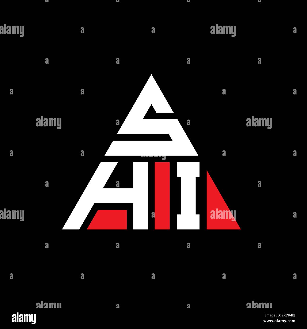 SHI triangle letter logo design with triangle shape. SHI triangle logo design monogram. SHI ...