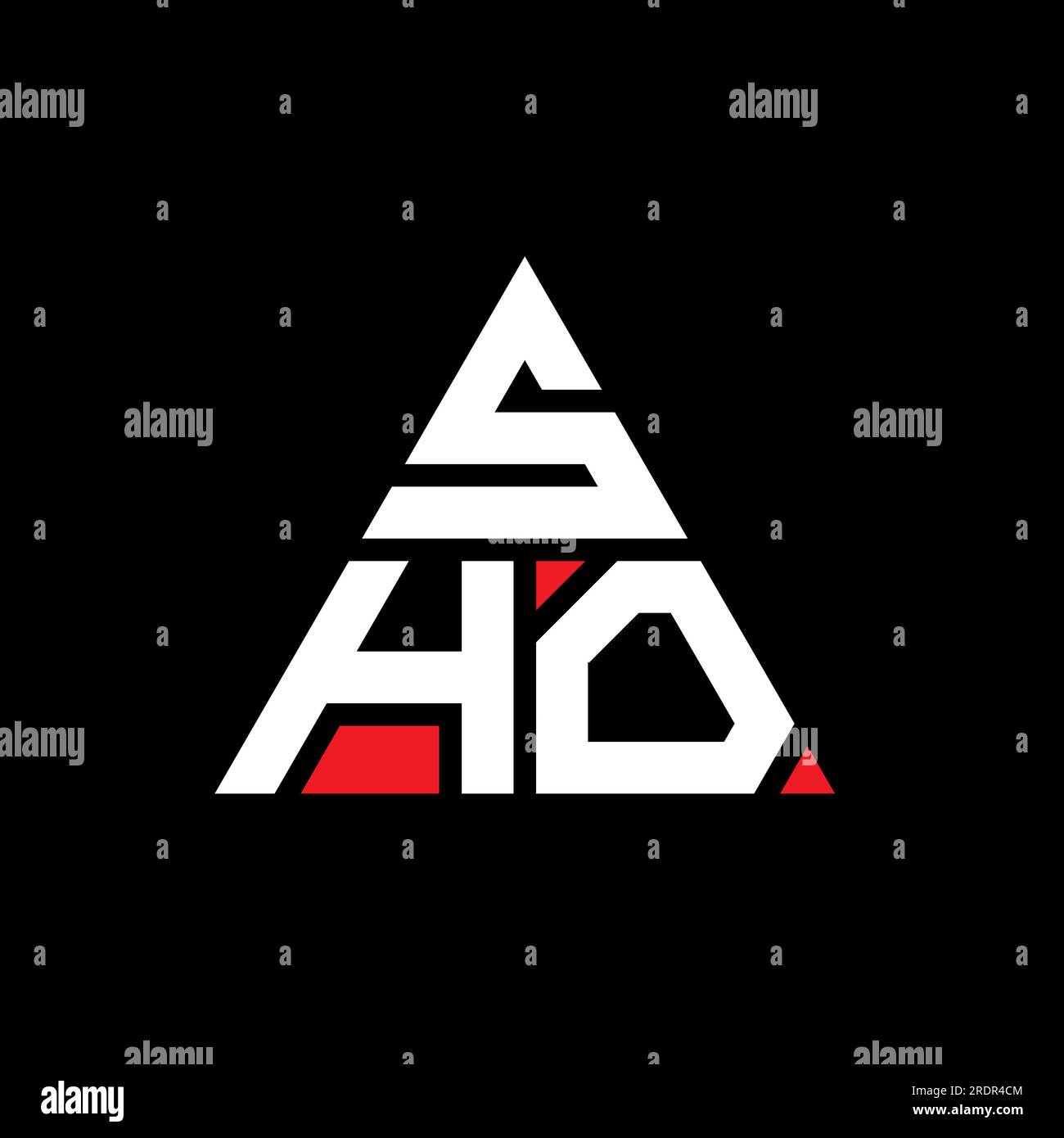 SHO triangle letter logo design with triangle shape. SHO triangle logo ...