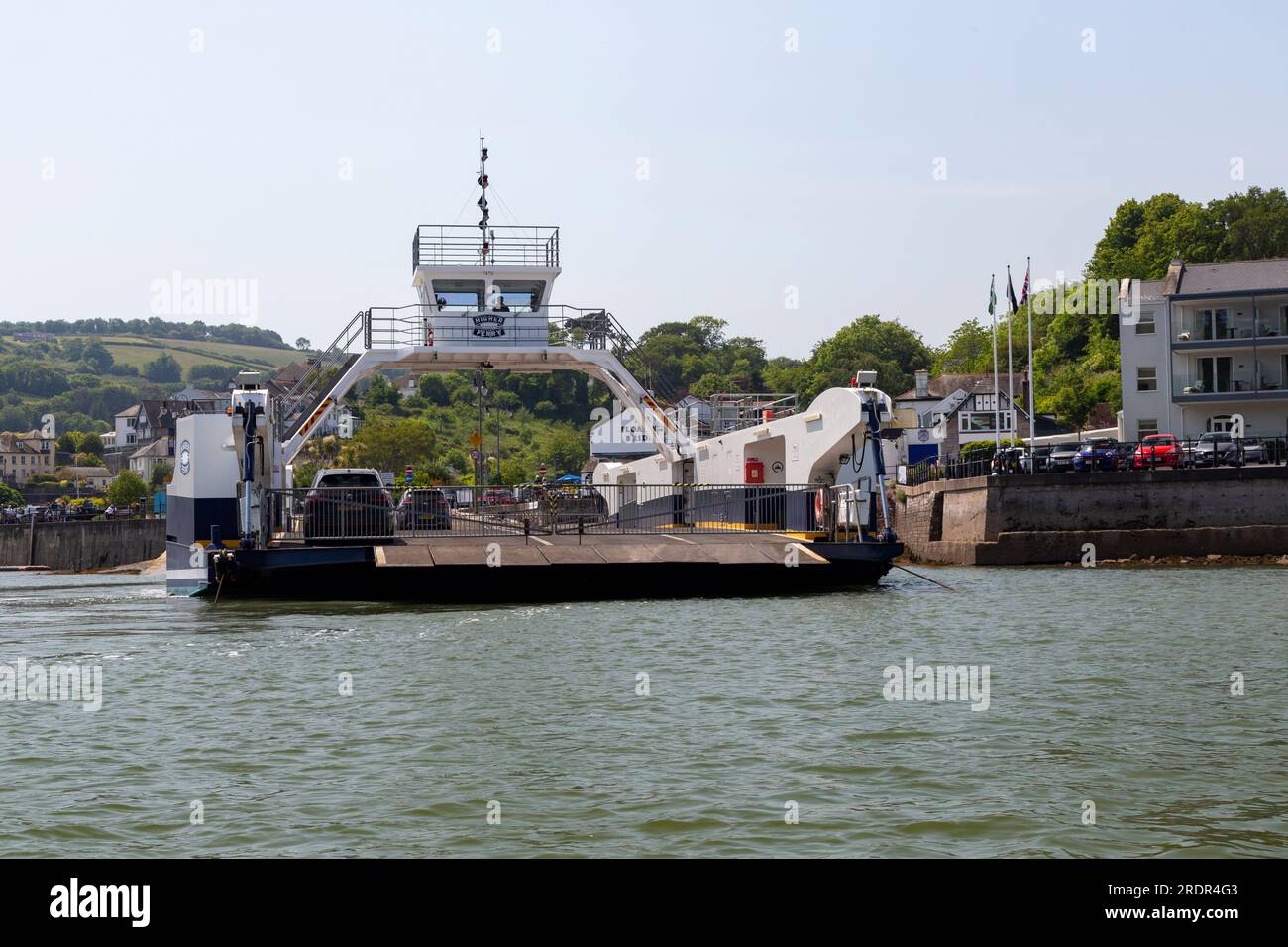 Detail of the Dartmouth Higher Ferry, or Floating Bridge, Arriving at ...