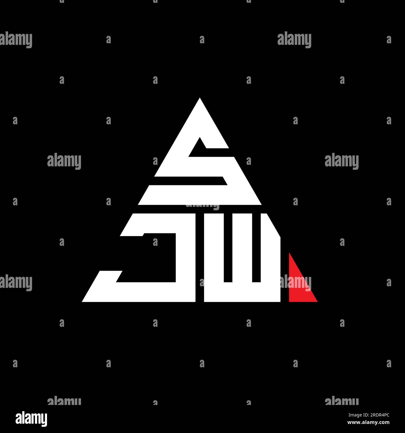 SJW triangle letter logo design with triangle shape. SJW triangle logo ...