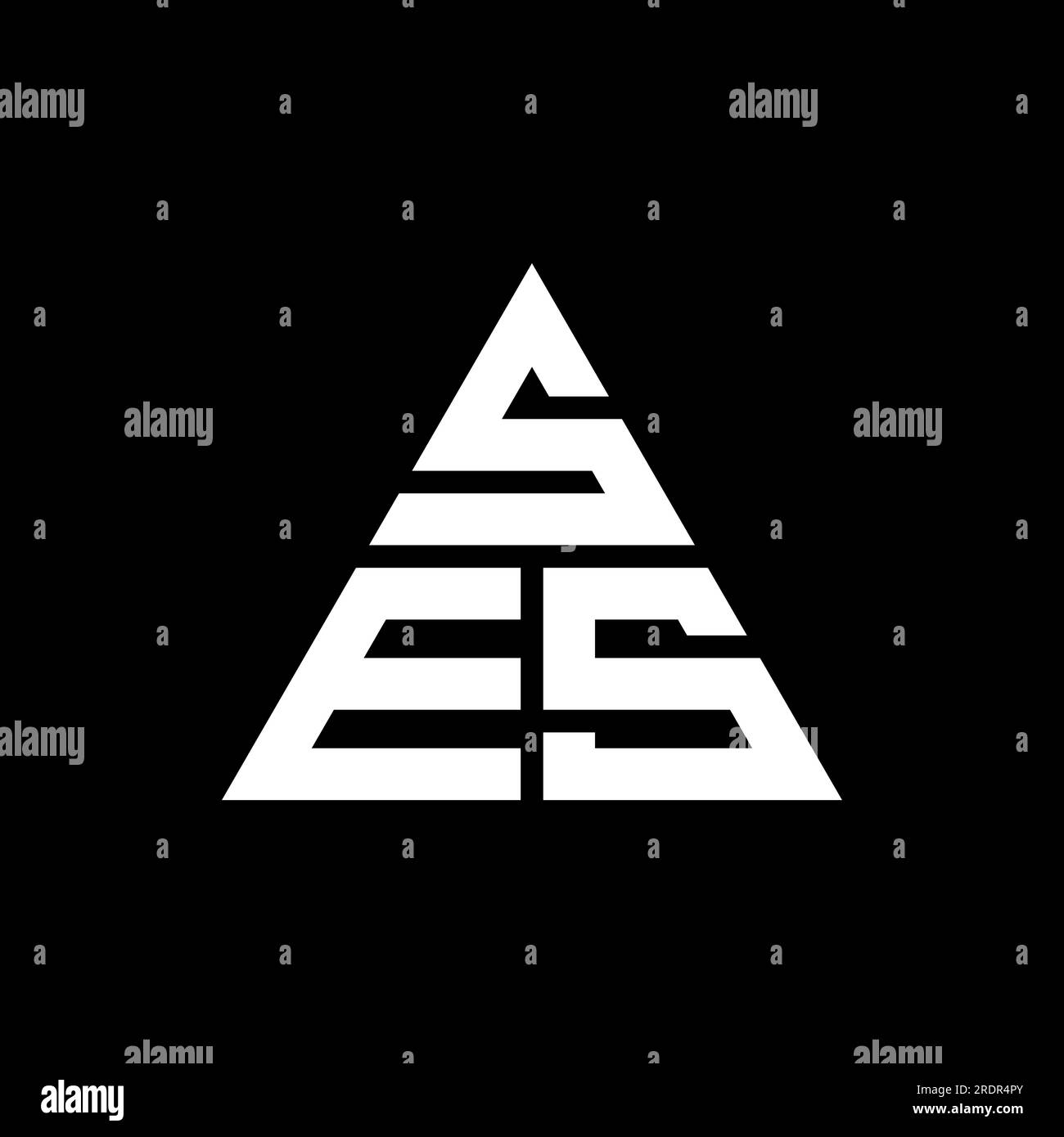 SES triangle letter logo design with triangle shape. SES triangle logo ...