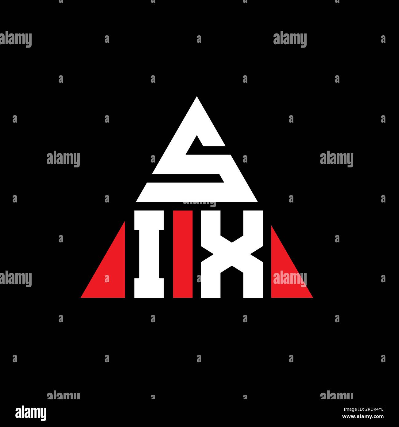 SIX triangle letter logo design with triangle shape. SIX triangle logo ...