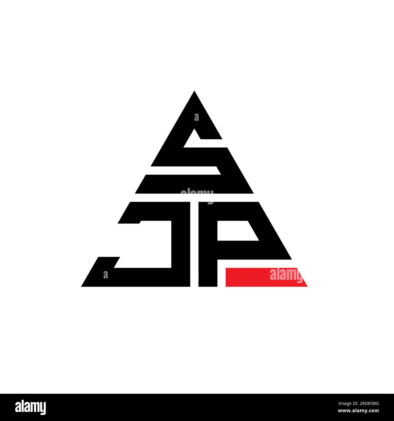 SJP triangle letter logo design with triangle shape. SJP triangle logo ...