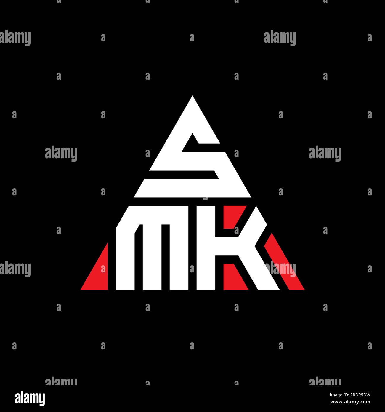 SMK triangle letter logo design with triangle shape. SMK triangle logo ...