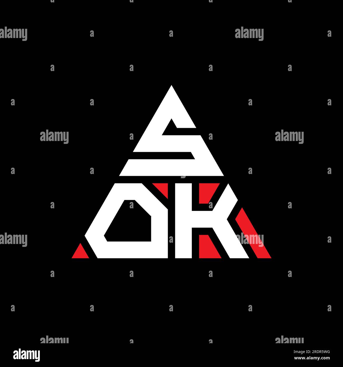 SOK triangle letter logo design with triangle shape. SOK triangle logo ...