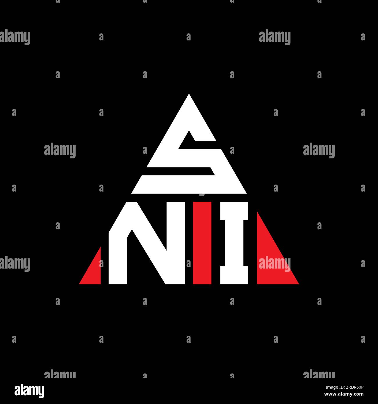 SNI triangle letter logo design with triangle shape. SNI triangle logo design monogram. SNI ...