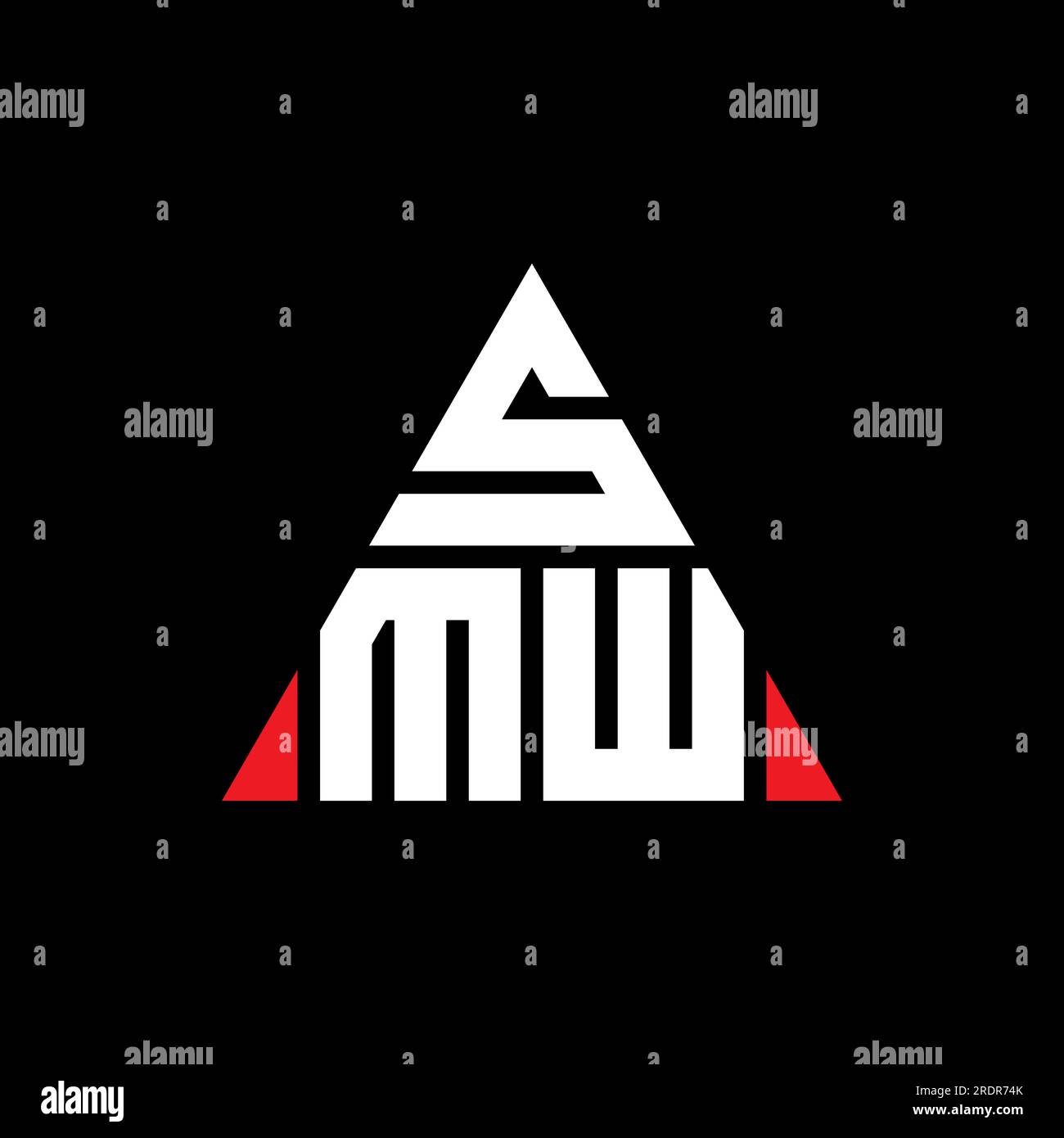 SMW triangle letter logo design with triangle shape. SMW triangle logo ...