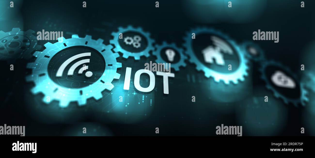 IOT Internet of things Digital transformation Modern Technology concept on virtual screen Stock ...