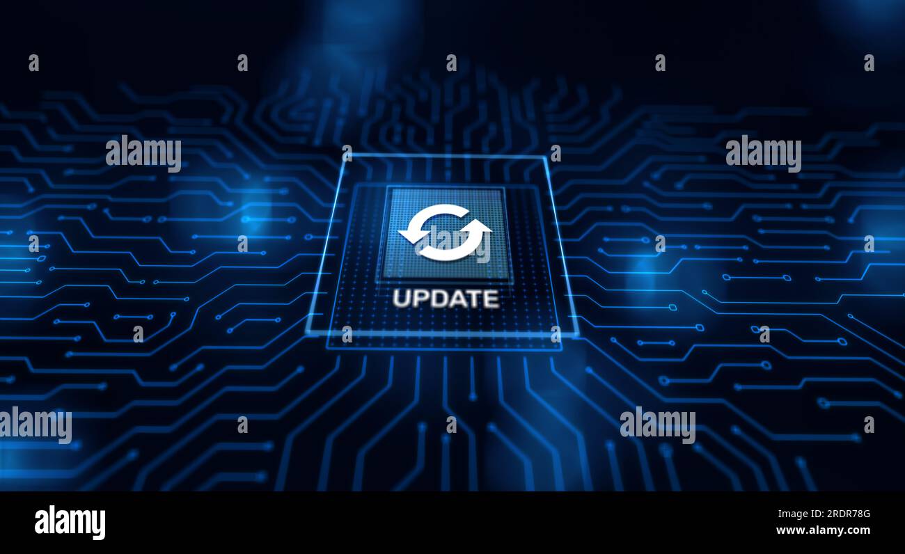 Update System Upgrade Software version technology concept on virtual ...