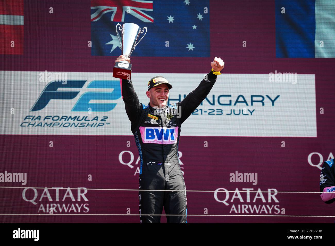 DOOHAN Jack (aus), UNI-Virtuosi Racing, Dallara F2, portrait podium ...