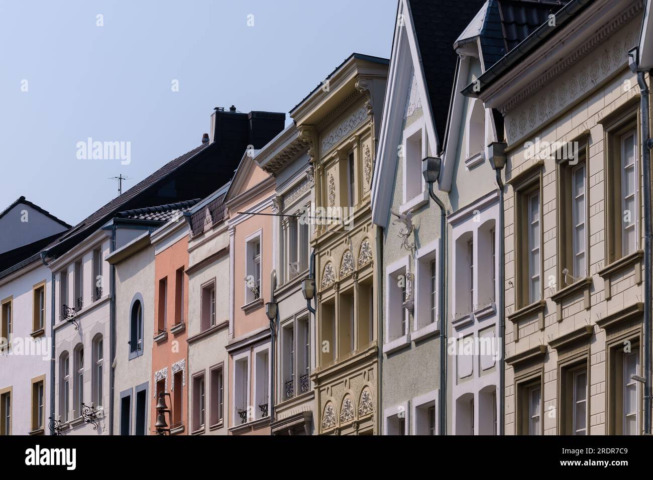 Picturesque colourful residential buildings in the center of Bonn ...