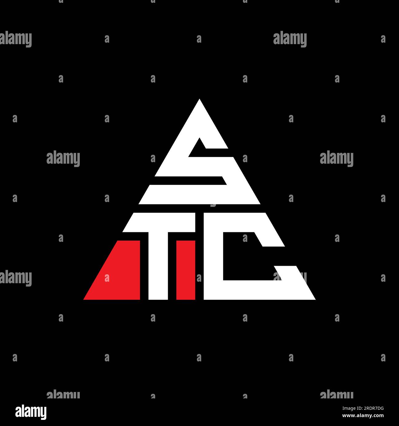 STC triangle letter logo design with triangle shape. STC triangle logo ...
