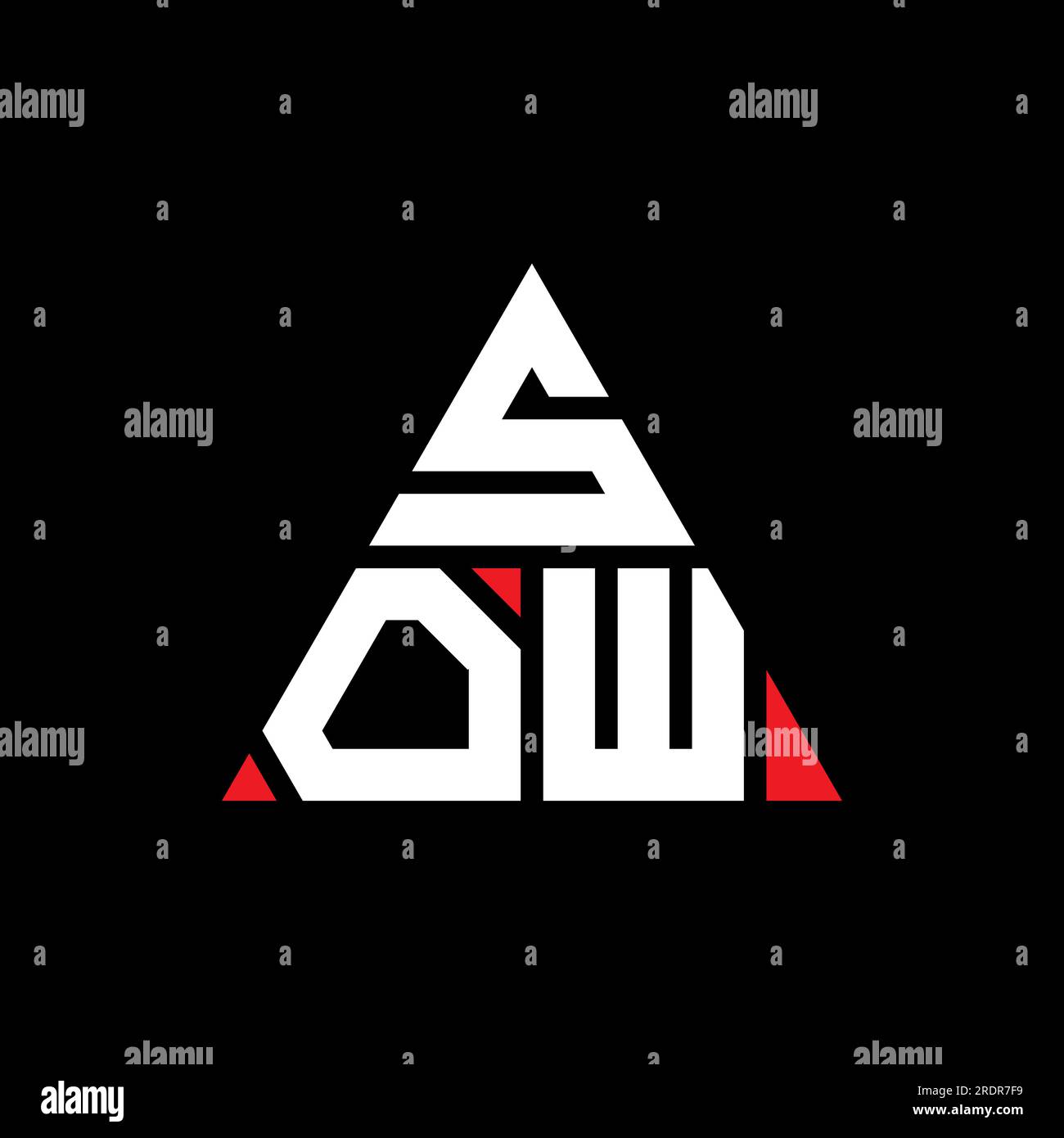 SOW triangle letter logo design with triangle shape. SOW triangle logo ...