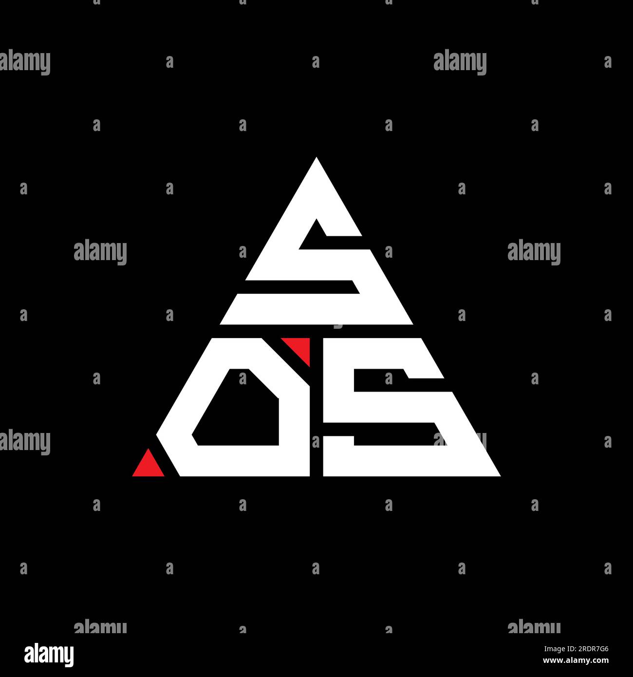 SOS triangle letter logo design with triangle shape. SOS triangle logo ...