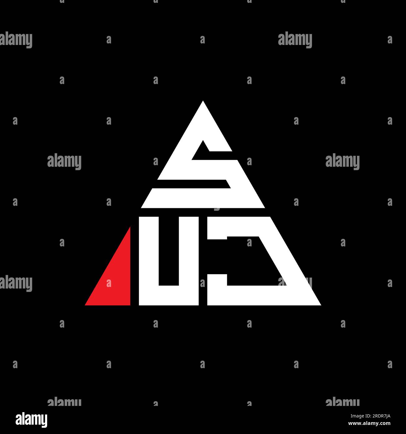 SUJ triangle letter logo design with triangle shape. SUJ triangle logo ...