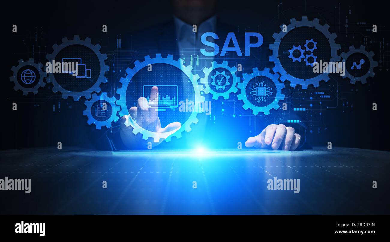 SAP software business process automation. ERP enterprise resource ...
