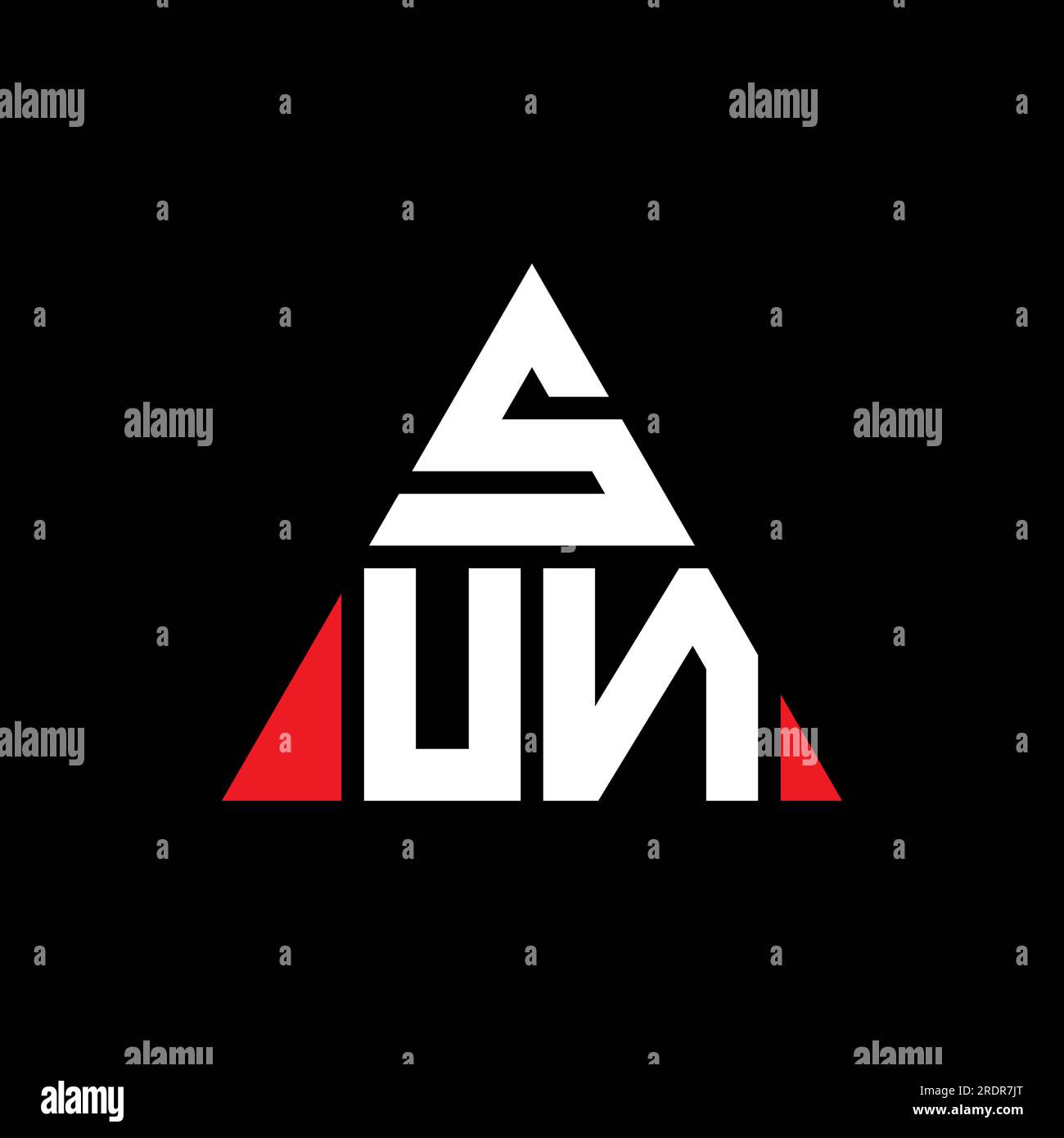 SUN triangle letter logo design with triangle shape. SUN triangle logo ...