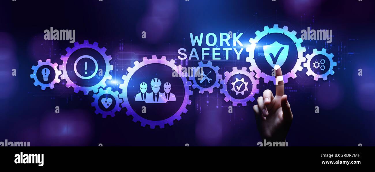 Work safety HSE Regulation rules business concept on screen Stock Photo ...