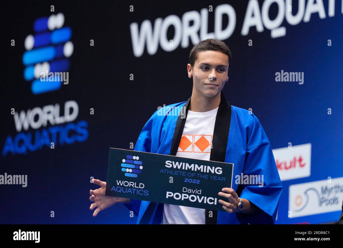 David Popovici of Romania current world record holder of the 100-metre ...