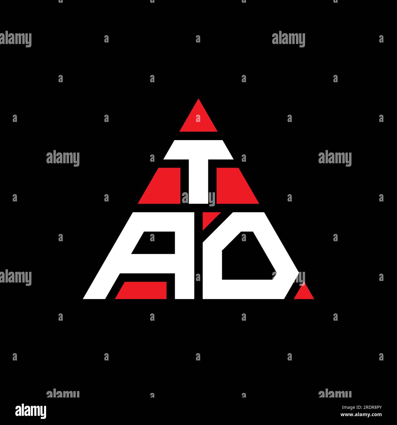 TAO triangle letter logo design with triangle shape. TAO triangle logo ...