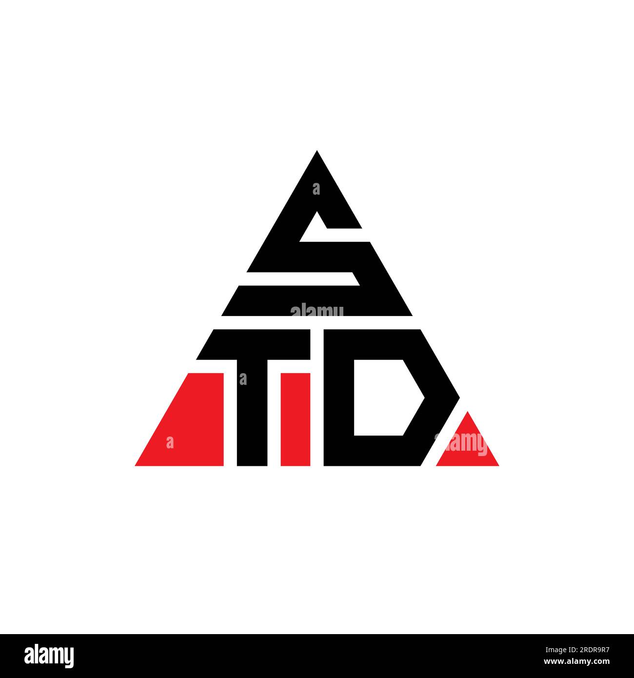 STD triangle letter logo design with triangle shape. STD triangle logo ...