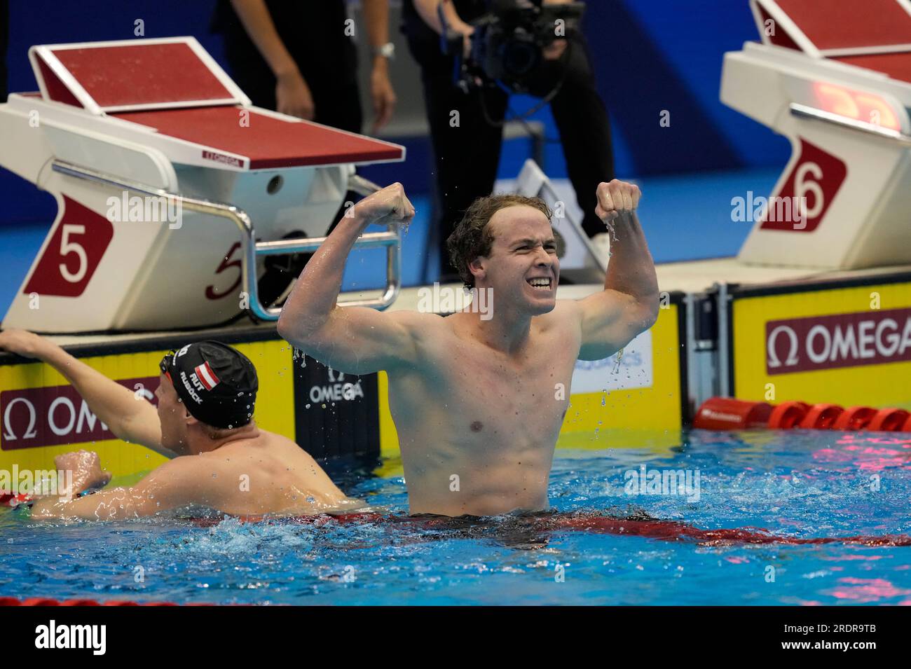 Samuel Jack Short of Australia celebrates after the finals of Men 400m ...