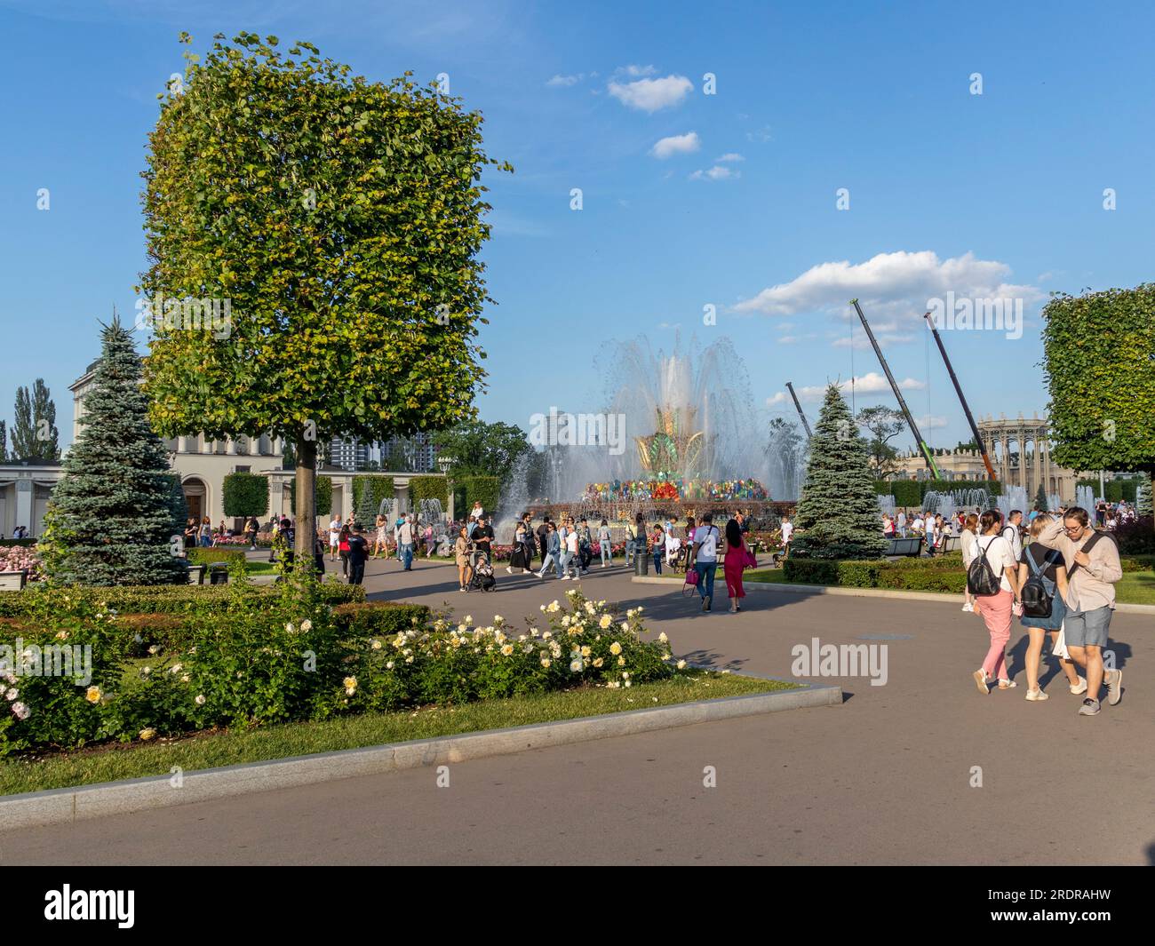 Moscow, Russia - 07.09.2023 - Visitors at Exhibition of Achievements of ...