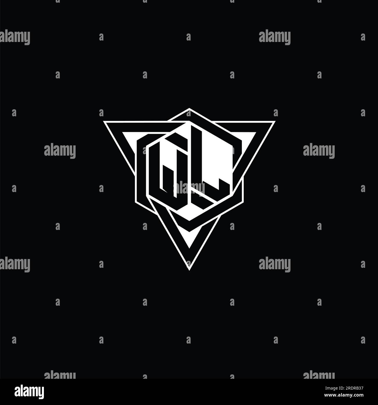 WL Letter Logo monogram hexagon shape with triangle geometric outline ... WL Letter Logo monogram hexagon shape with triangle geometric outline ...