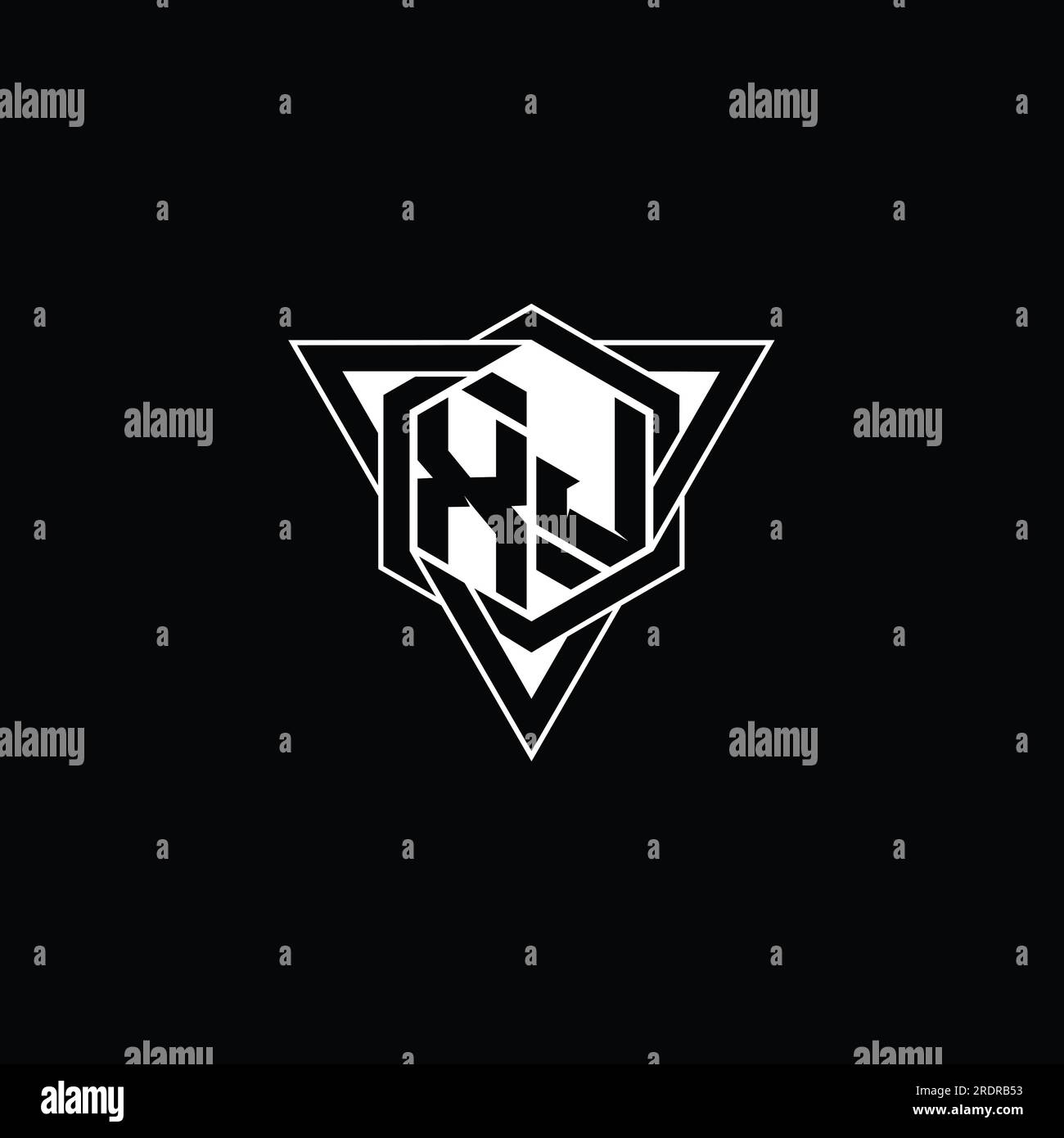 XJ Letter Logo monogram hexagon shape with triangle geometric outline ... XJ Letter Logo monogram hexagon shape with triangle geometric outline ...
