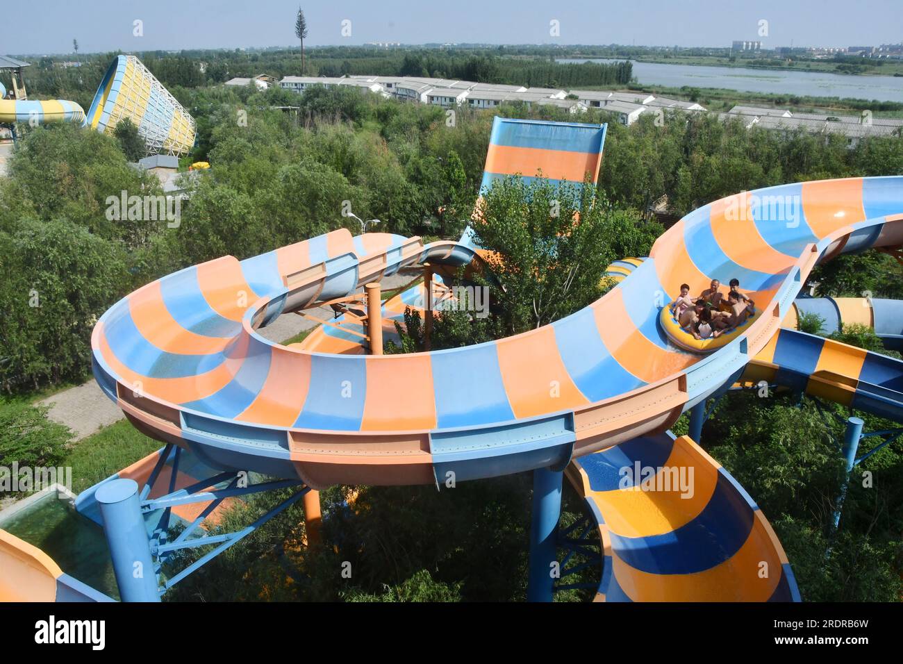 HANDAN, CHINA - JULY 23, 2023 - Tourists cool off at Happy Water World ...