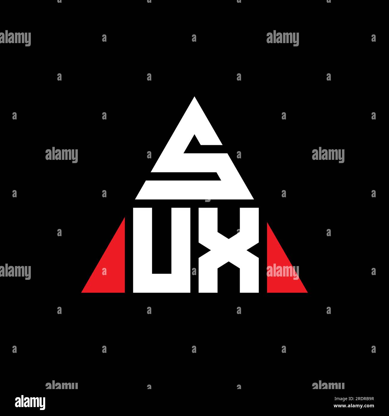 SUX triangle letter logo design with triangle shape. SUX triangle logo ...