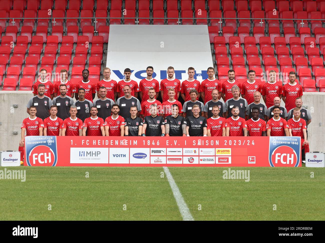23 July 2023, Bavaria, Heidenheim: Team photo of the 1. FC Heidenheim ...