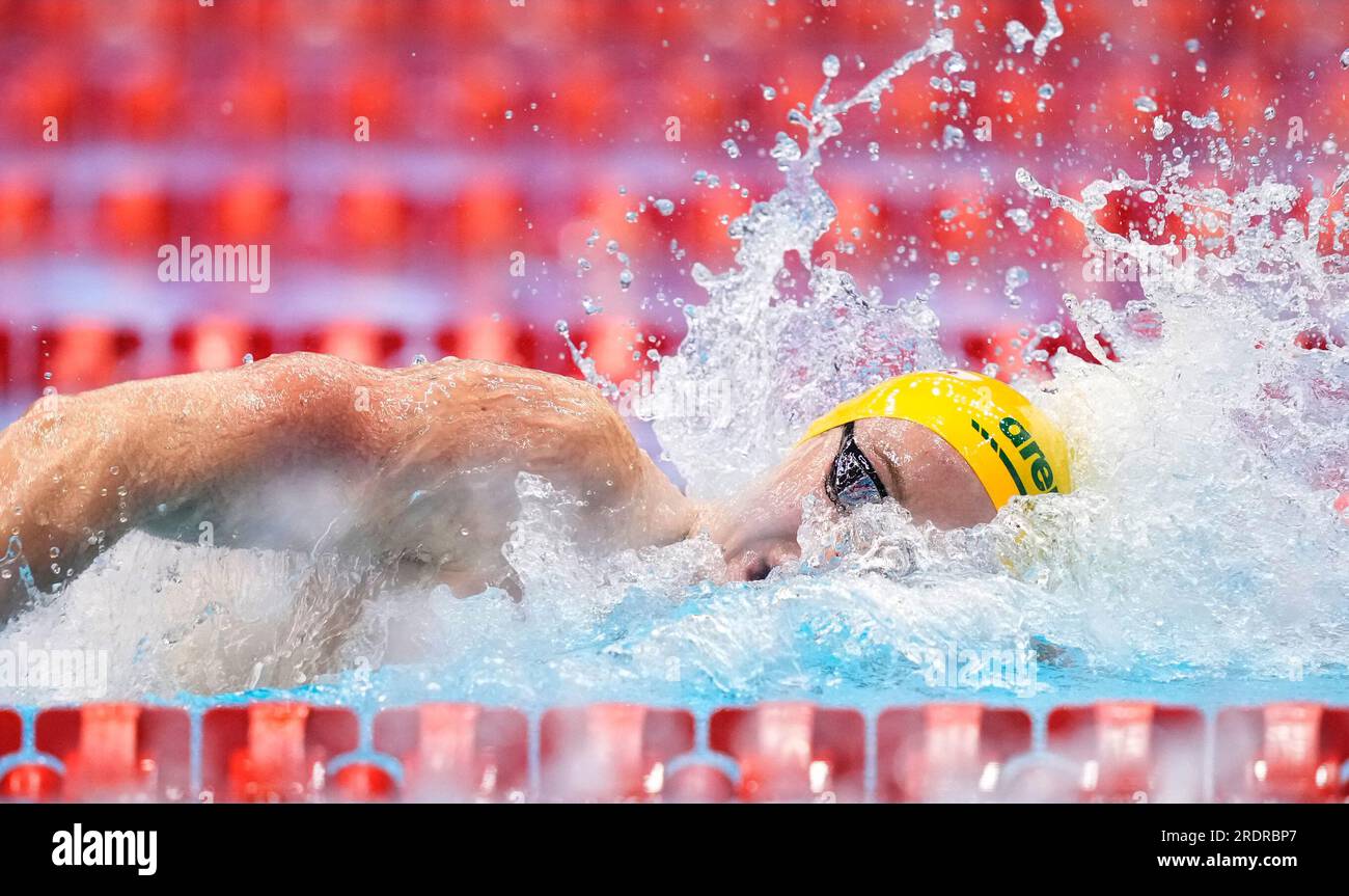 Samuel Jack Short of Australia competes during Men 400m Freestyle final ...
