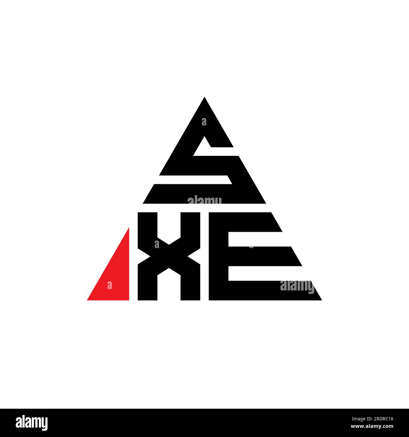 SXE triangle letter logo design with triangle shape. SXE triangle logo design monogram. SXE ...