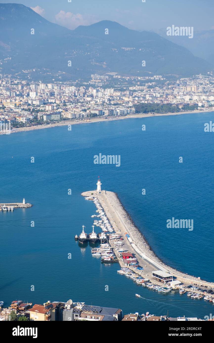 Enjoy the stunning view of Alanya from the observation deck, with lush ...