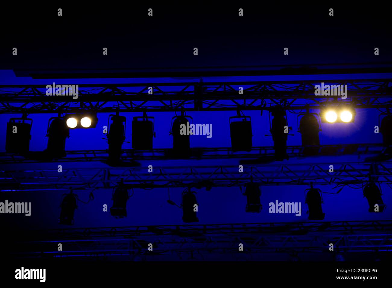 Catalao, Goias, Brazil – June 15, 2023: Set of stage lights in a ...