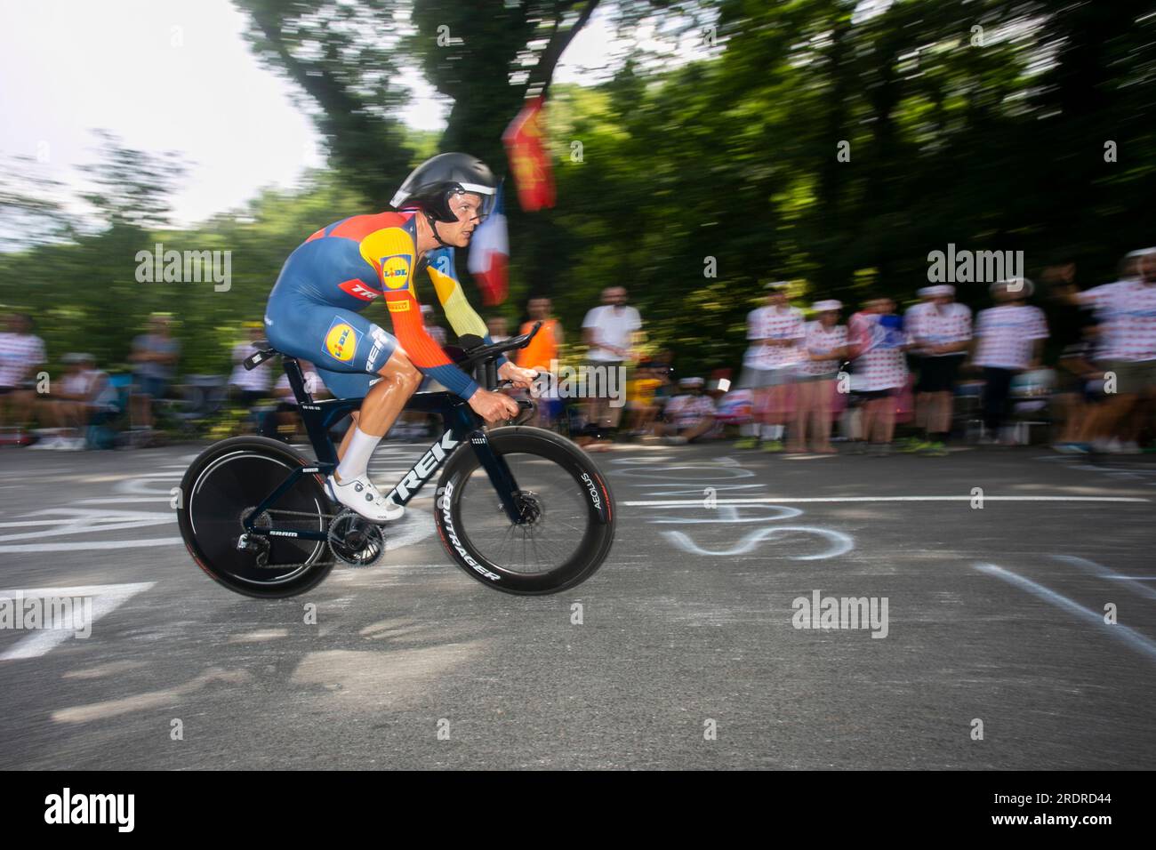 Domancy, France 18th July 2023: ALEX KIRSCH (LIDL - TREK USA) in the ...